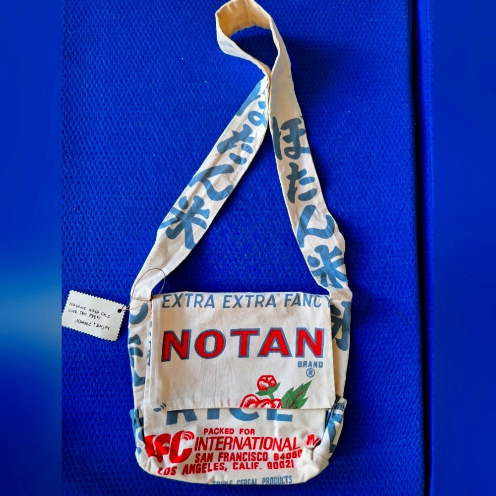 Recycled Japanese Rice Sack Bag - Gem